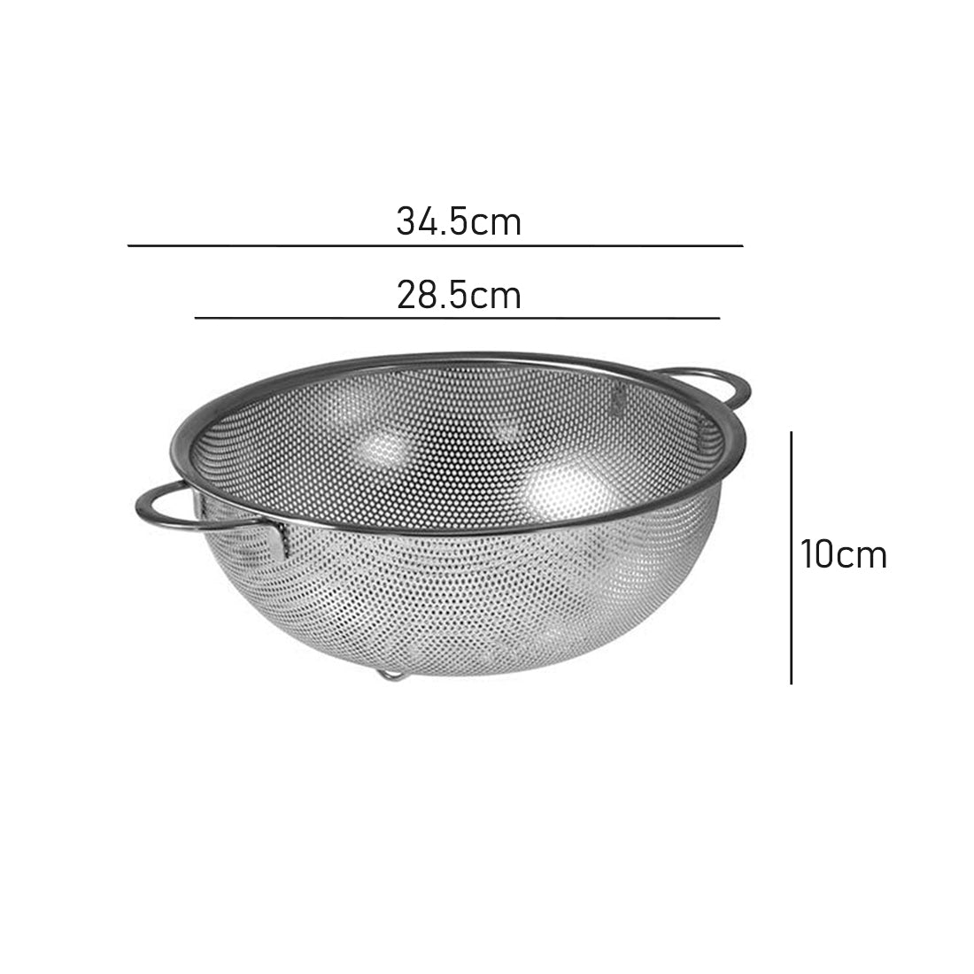 Colander with Handles Stainless Steel Dimensions 34.5 x 28.5 x 10cm ...